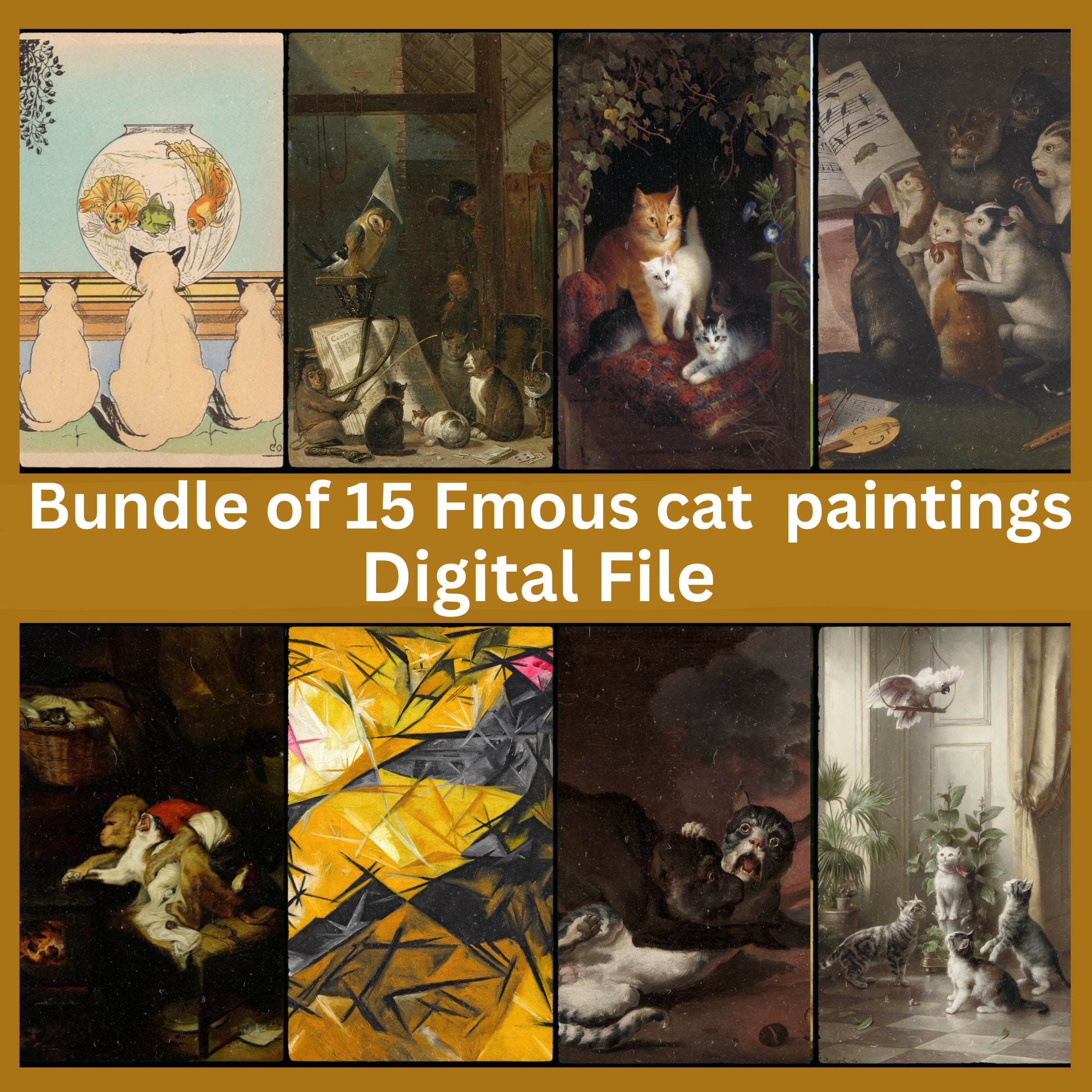 15 Famous Cat Paintings Bundletop Paintings of Cats by Famous Artists15 ...