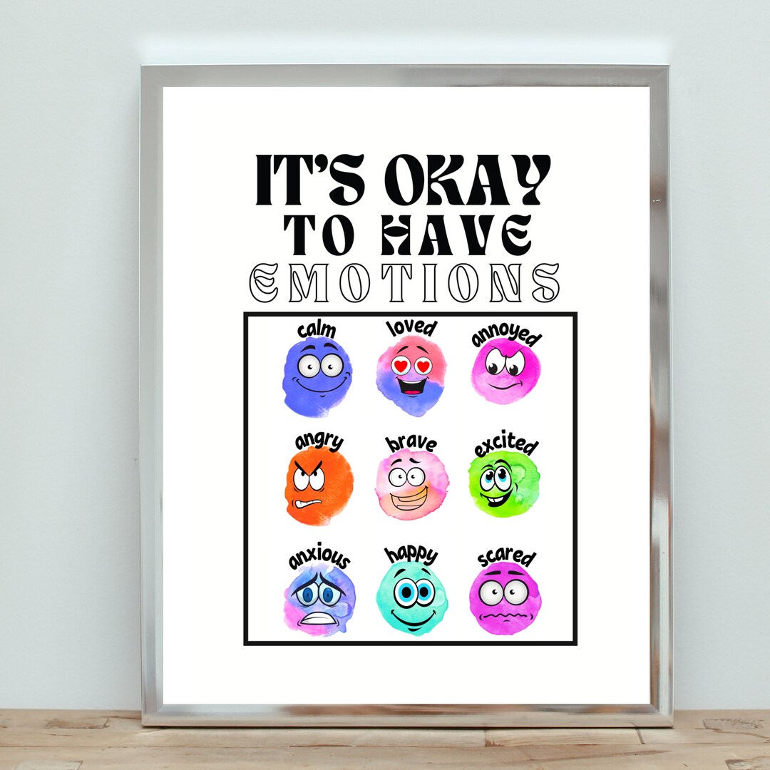 Its Okay to Have Emotions: A Trendy Colorful Retro Print, Self Love ...