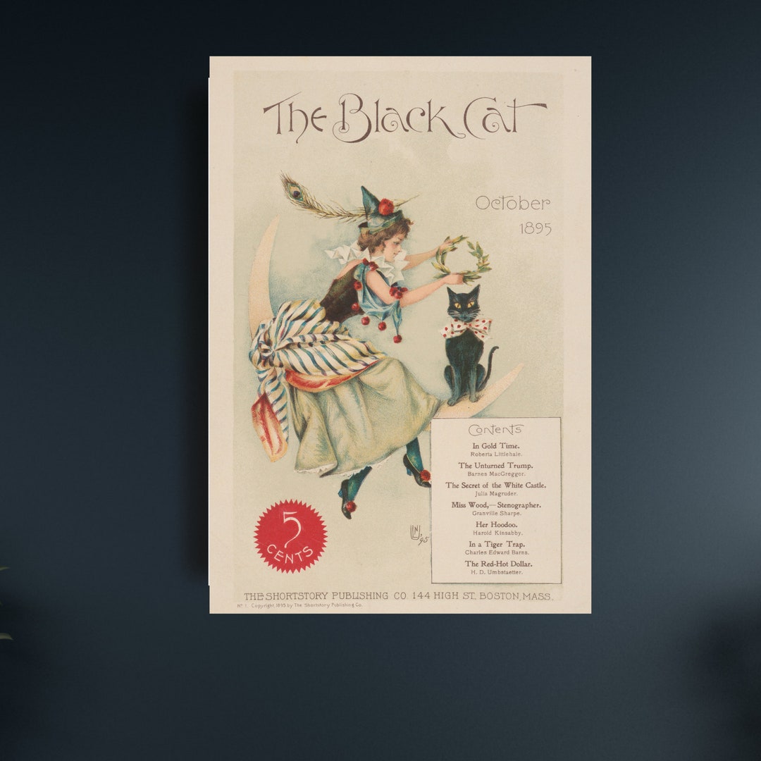 Retro Vintage Cat Postersart Nouveau the Black Cat Vintage Posters, cat Mama Gift the Black Cat ...