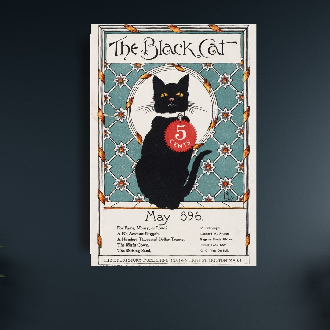 Retro Vintage Cat Postersart Nouveau the Black Cat Vintage Posters, cat Mama Gift the Black Cat ...