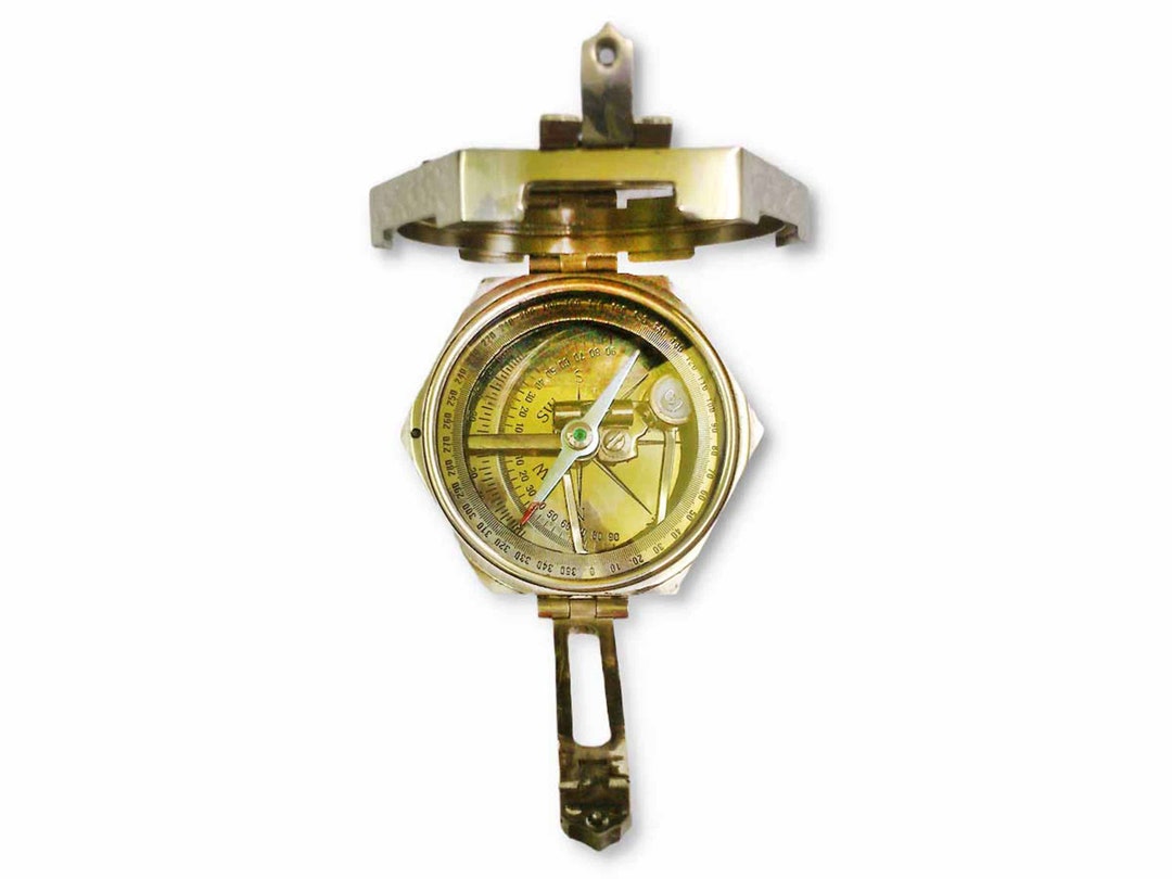 Vintage Brunton Compass, Shiny Brass Finish, Nautical Collectible With ...