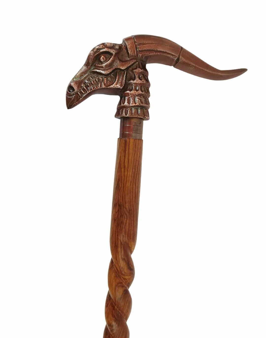 Dragon Handle Walking Stick, Rope Carved Wood, Vintage Finish - Etsy