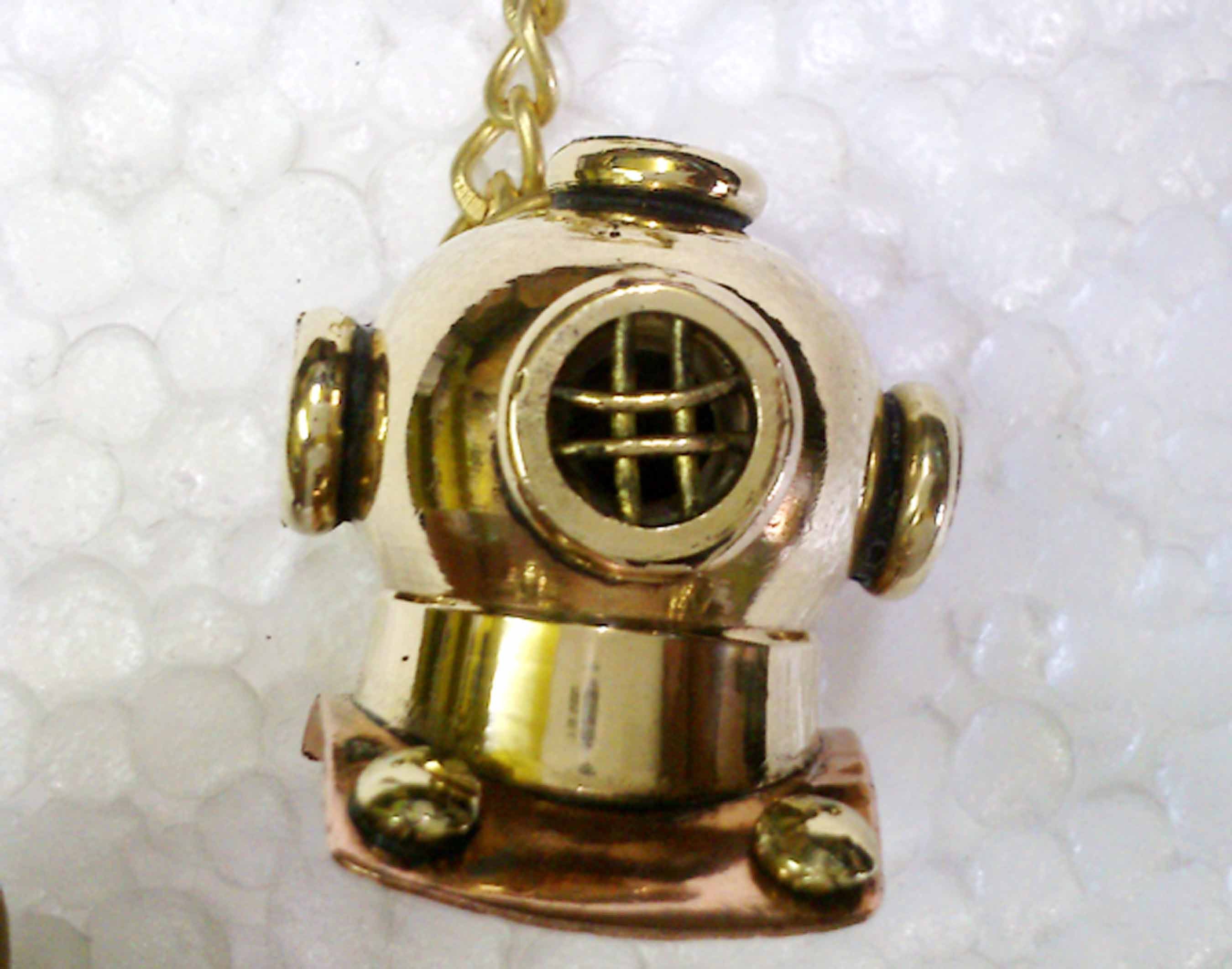 Vintage, Modern Upgraded Diver Helmet Keychain 1pc, Brasscopper, Shiny ...