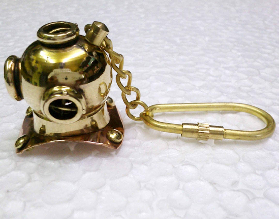 Vintage, Modern Upgraded Diver Helmet Keychain 1pc, Brasscopper, Shiny ...