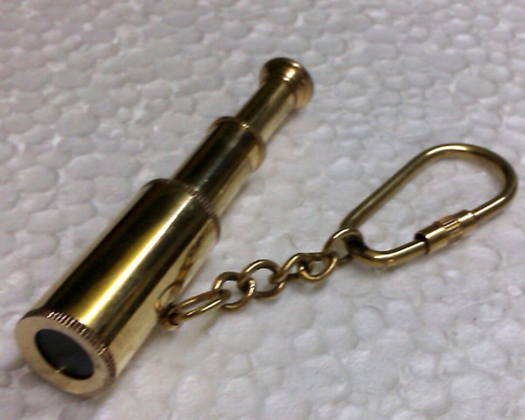 Vintage, Modern Upgraded Telescope Keychain (1pc, 2 Fold, Brass), Shiny ...