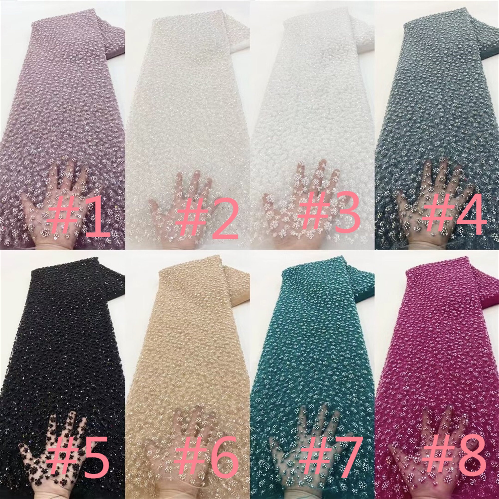 3D Beads Sequins Mesh Fabric,wedding Dress Floral Beaded Fabric,mesh ...