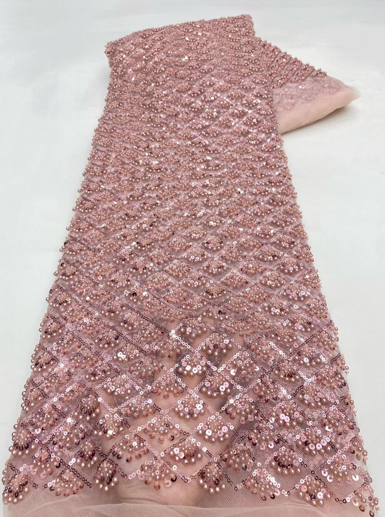 New Dress Fabrics,sequined Tulle,heavy Bead Lace,lace Mesh,designer ...