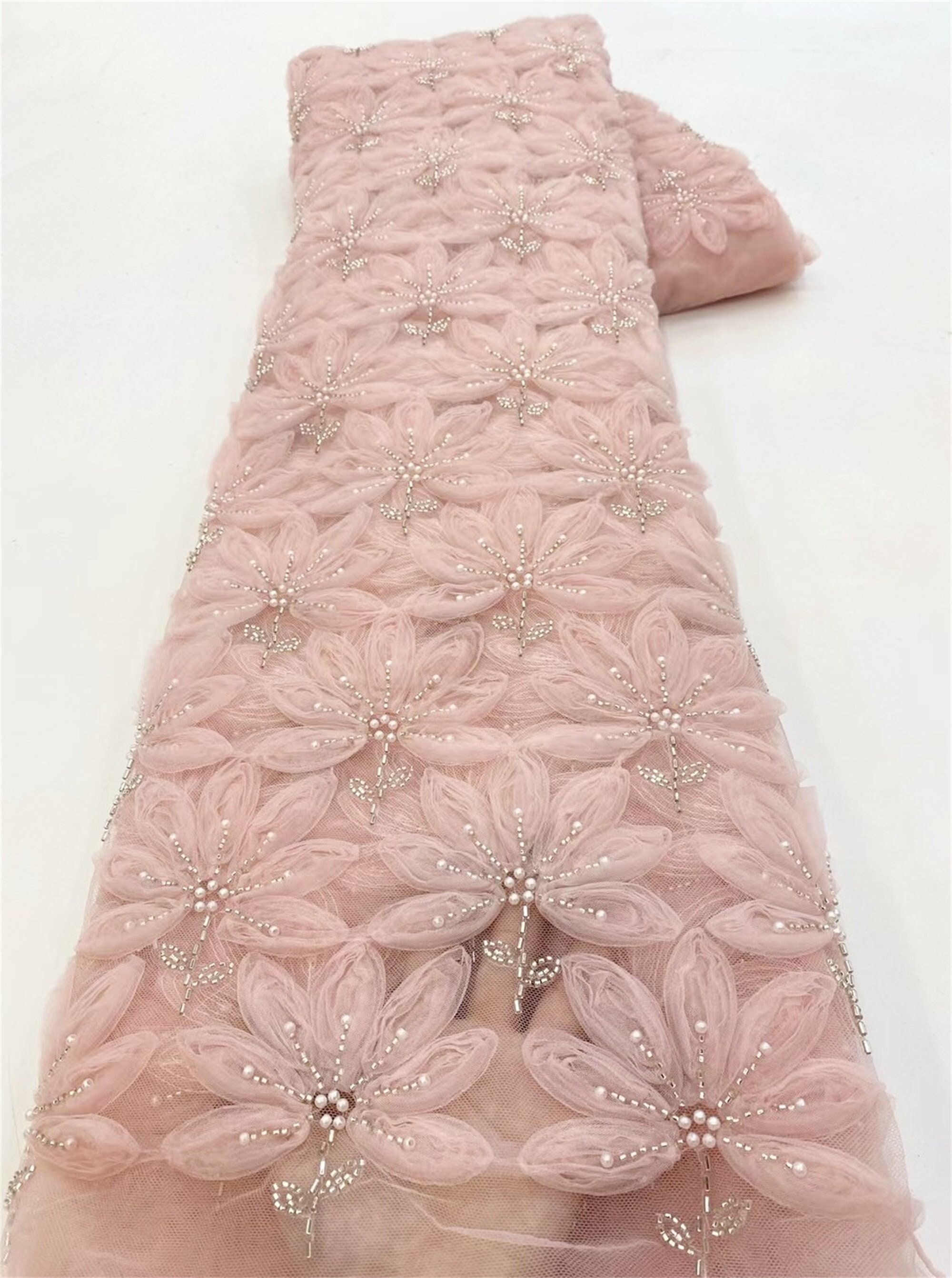 3D Tulle Floral Fabric Beaded Tulle Fabric for Bridal Gown - Etsy