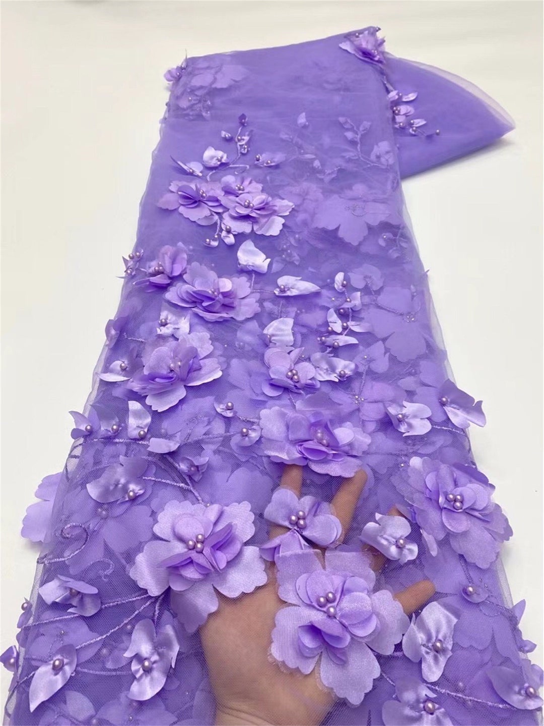 3D Floral Tulle Fabric, Floral Wedding Fabric, Suitable for Dresses ...