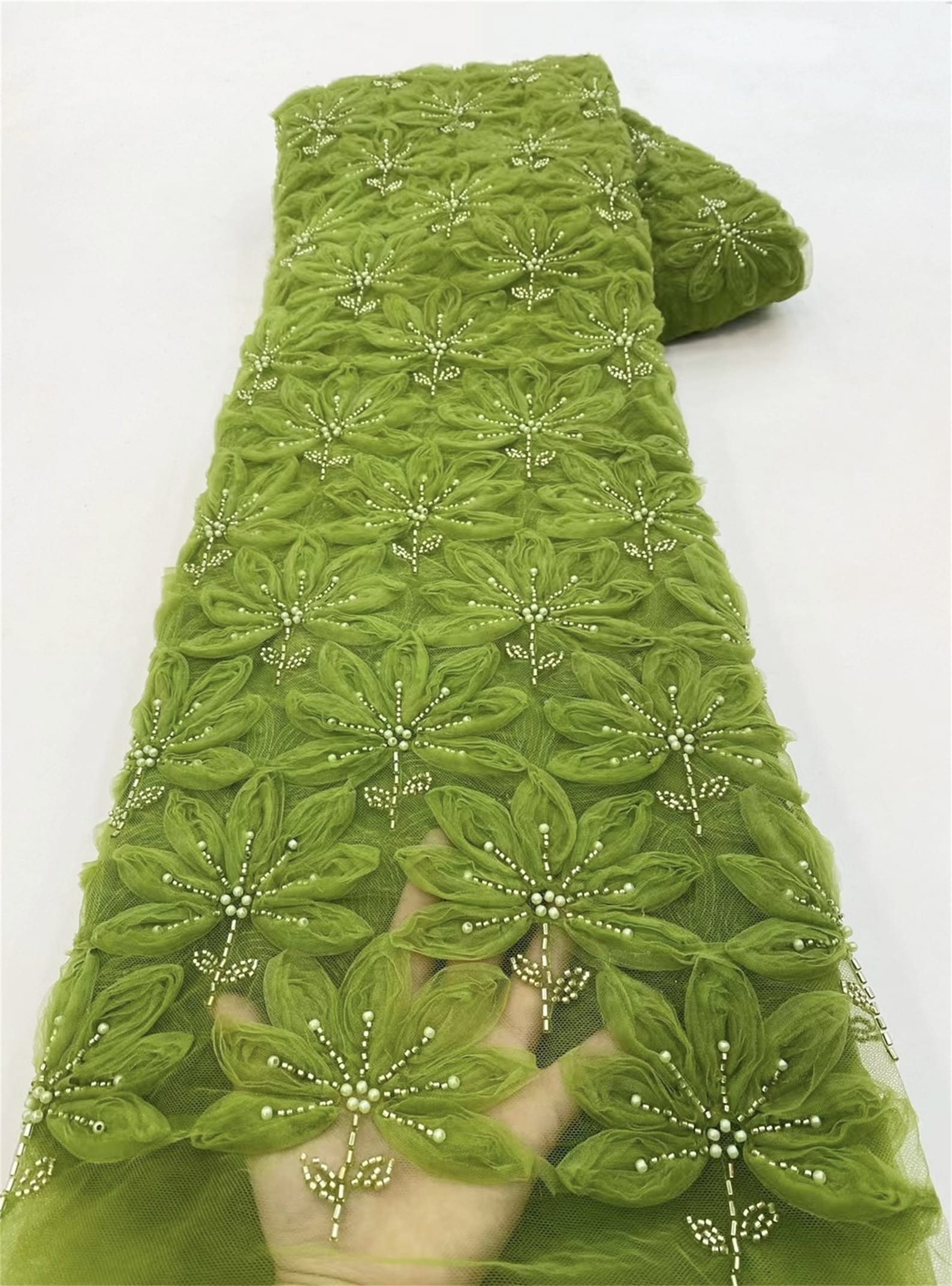 3D Tulle Floral Fabric Beaded Tulle Fabric for Bridal Gown - Etsy