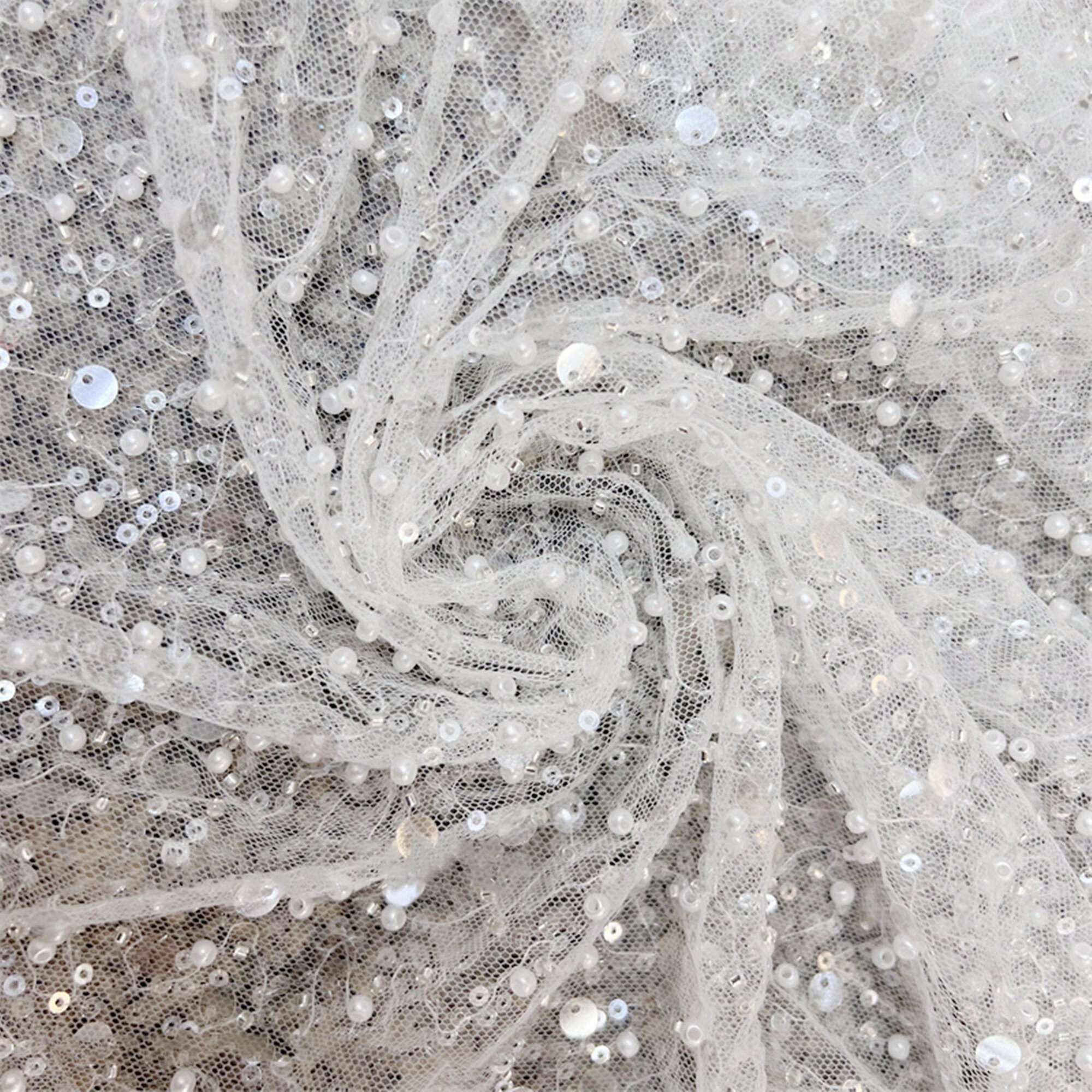 Sequins Beaded Tulle Fabric,bridal Wedding Dress Lace Fabric,by the ...