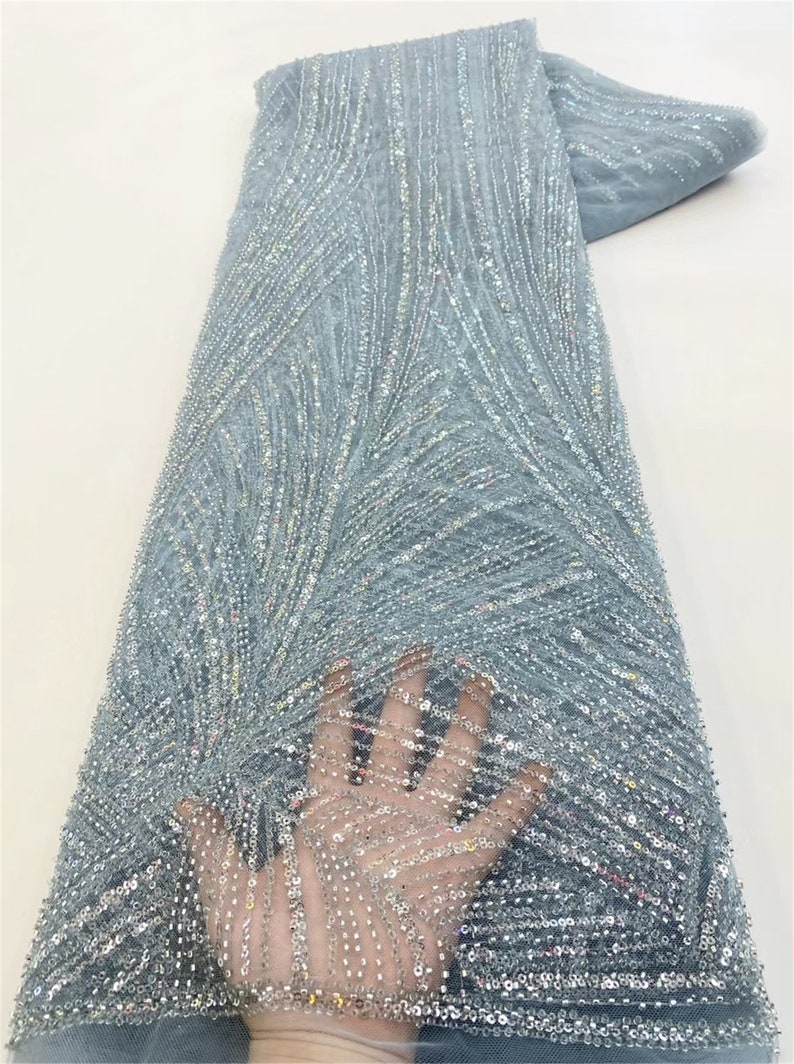 Luxurious Beaded Tulle Fabric, Sequined Tulle Mesh, DIY Clothing Fabric ...
