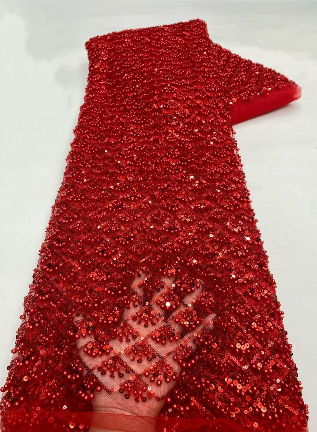 New Dress Fabrics,sequined Tulle,heavy Bead Lace,lace Mesh,designer ...