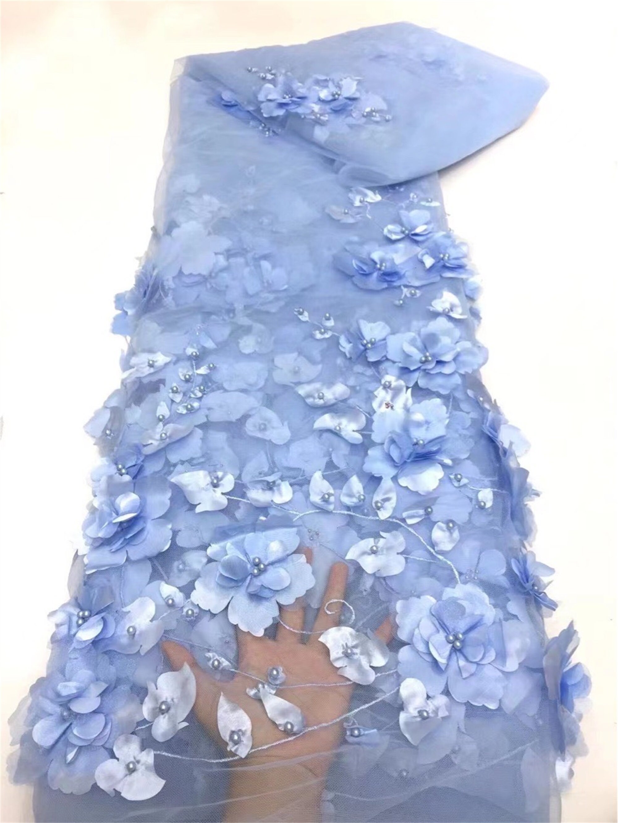 3D Floral Tulle Fabric, Floral Wedding Fabric, Suitable for Dresses ...