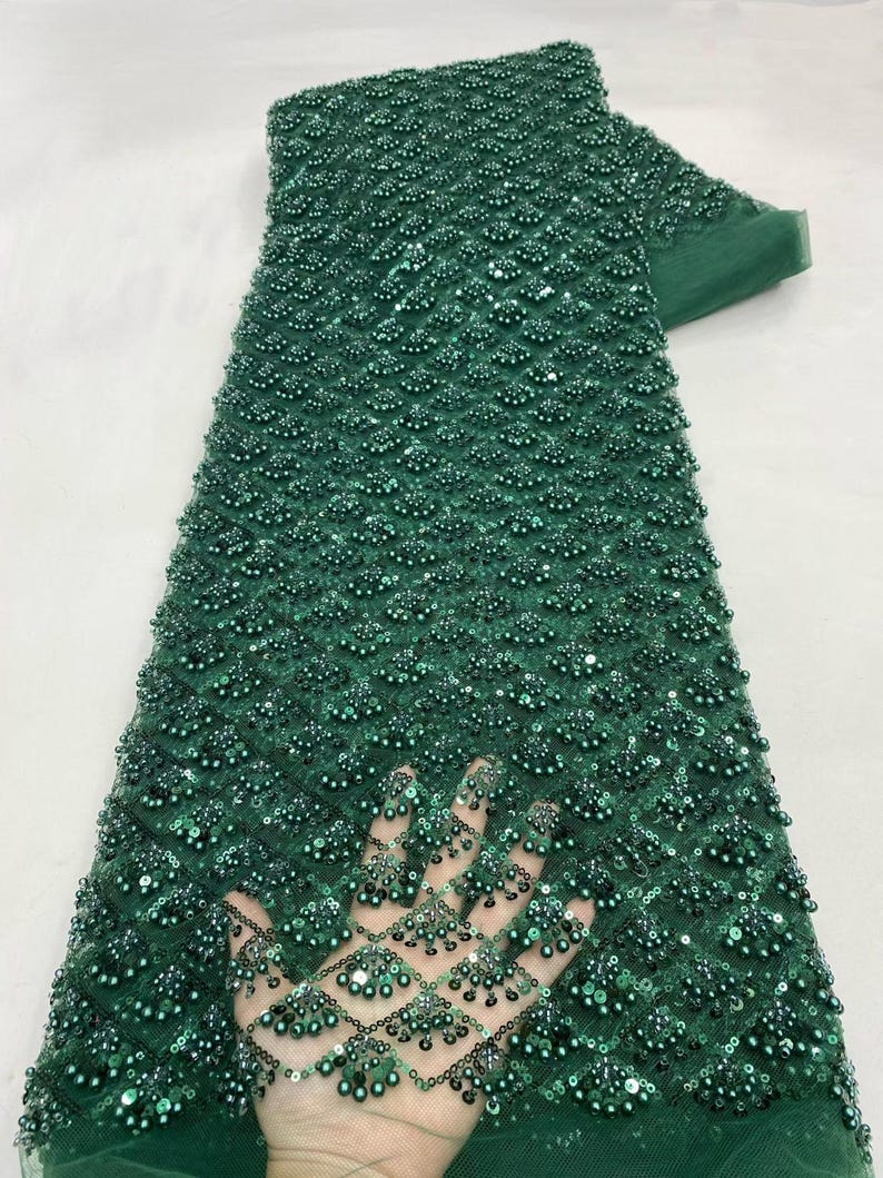 New Dress Fabrics,sequined Tulle,heavy Bead Lace,lace Mesh,designer ...