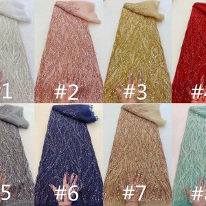 Heavy Beaded Lace Fabric, Sequined Mesh, Suitable for Gowns, Tutus ...