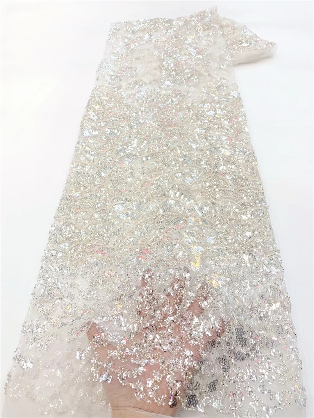 Beautiful Fish Scale Sequin Mesh, Mermaid Skirt Fabric, for Bridal ...