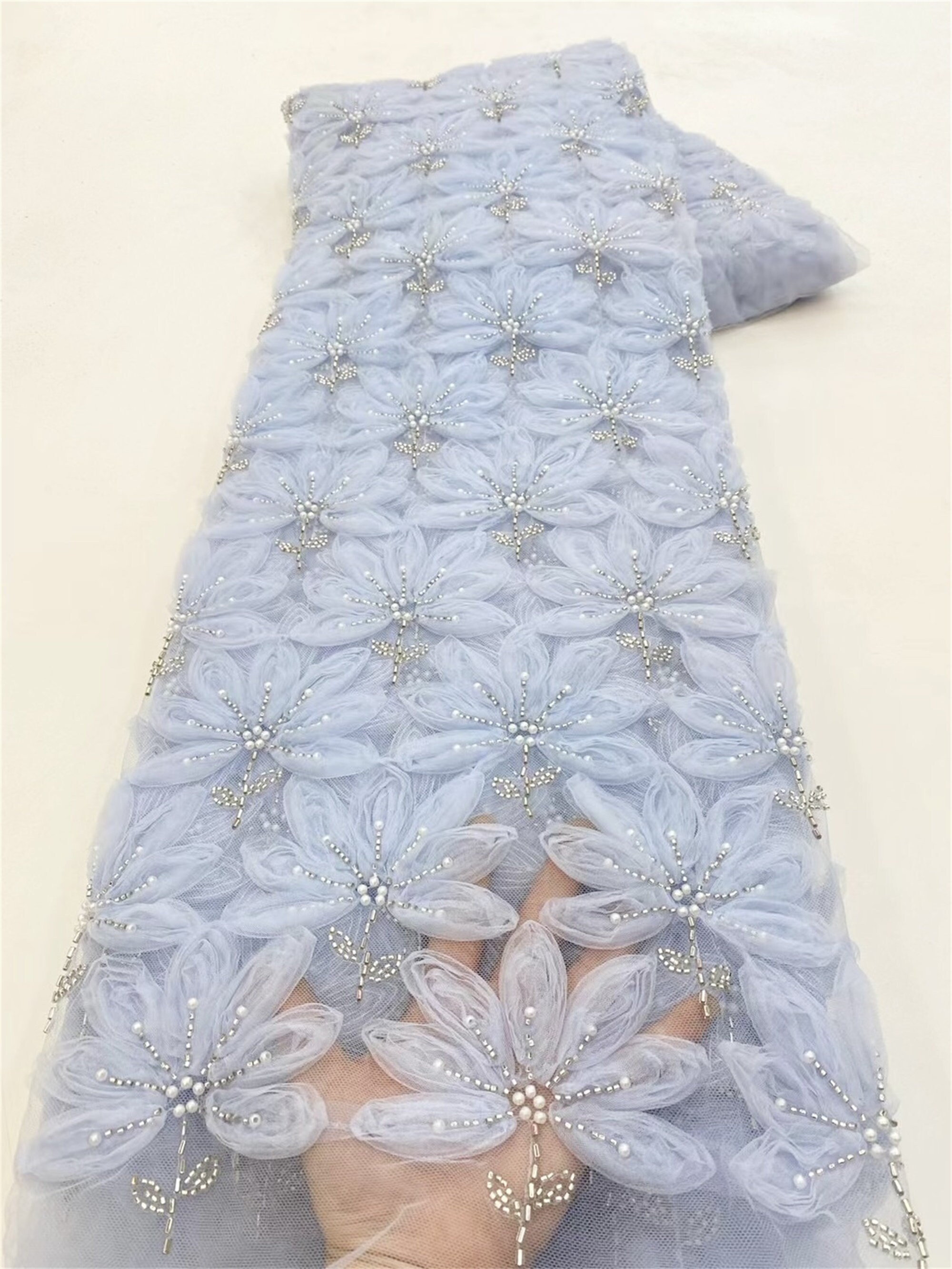 3D Tulle Floral Fabric Beaded Tulle Fabric for Bridal Gown - Etsy