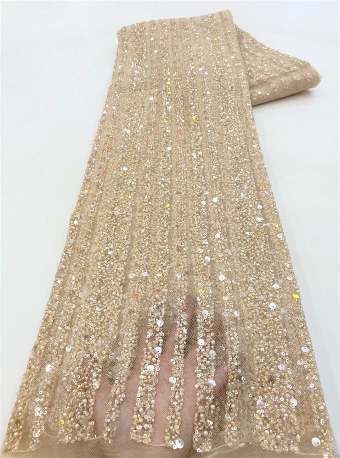 Glittering Sequined Beaded Fabric,dress Fabrics, Apparel Design Fabrics ...