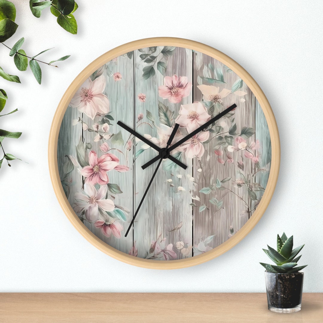 Country Cottage Wall Clock Silent Wall Clock Unique Clock - Etsy