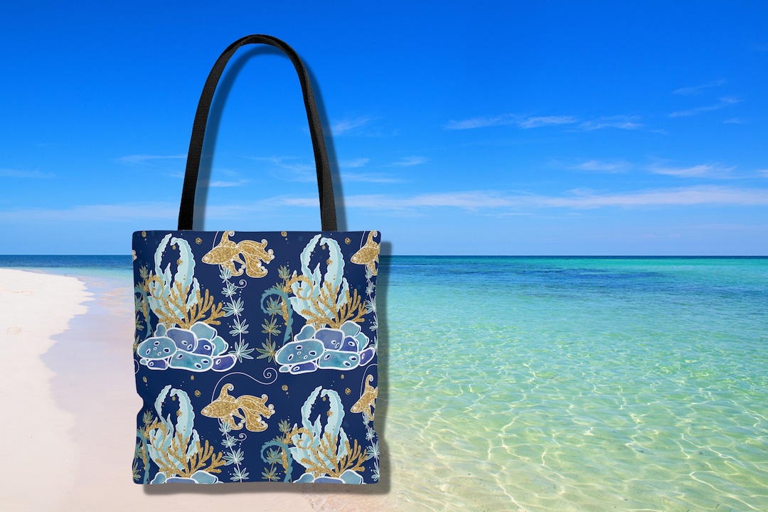 Tote Bag Ocean Tote Bag Fish Tote Bag Coral Tote Bag Tote - Etsy