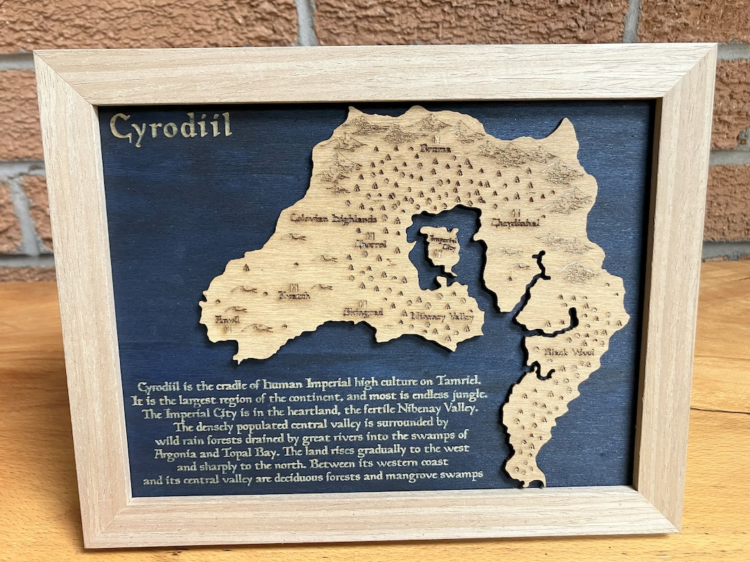 Cyrodiil - Tamriel - Elder Scrolls 3D Relief Map Wooden Art Picture - Etsy