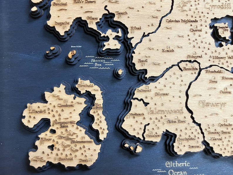Tamriel - Elder Scrolls 3D Relief Map Wooden Art Picture - Etsy