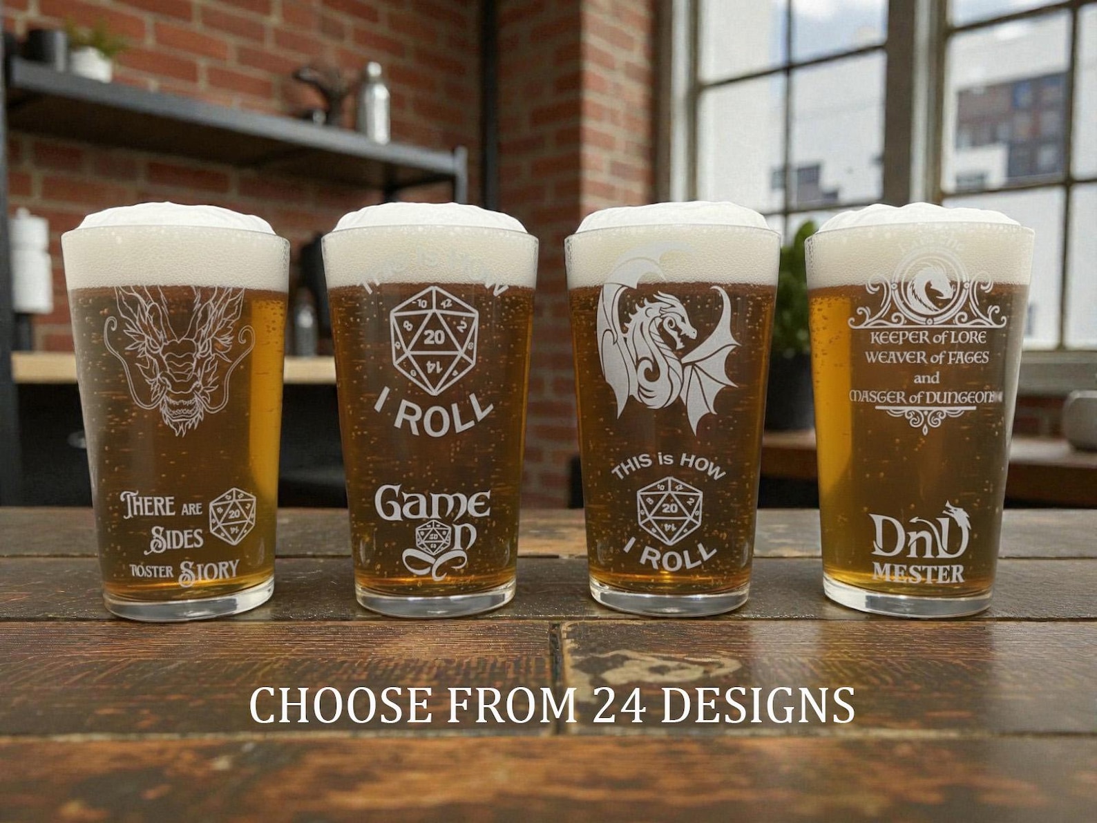 Dnd Engraved Pint Glasses Choose From 24 Designs - Presentation Box ...