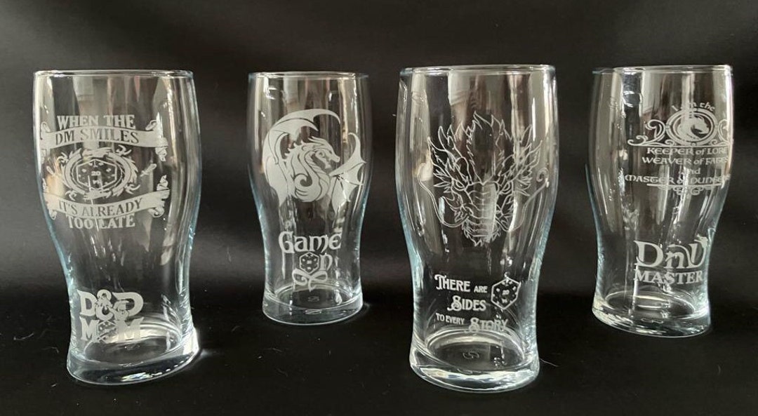 Dnd Engraved Pint Glasses Choose From 24 Designs - Etsy