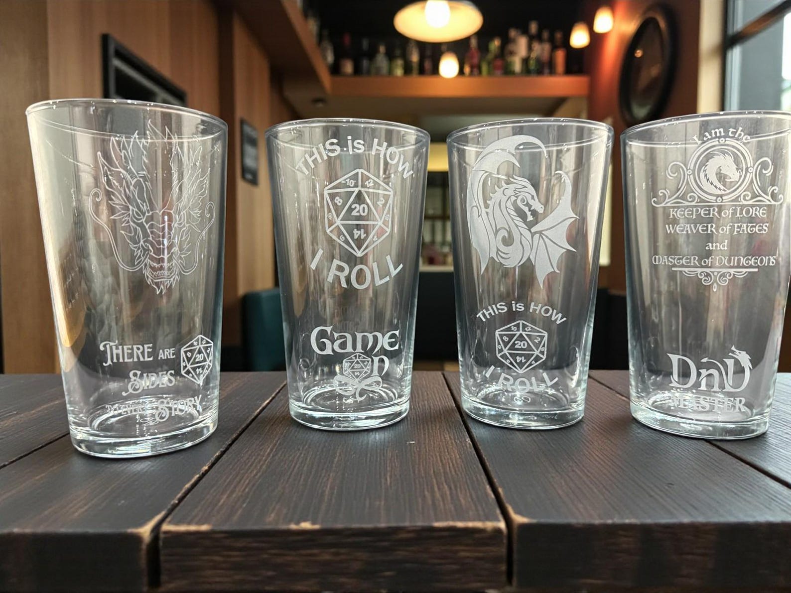 Dnd Engraved Pint Glasses Choose From 24 Designs - Presentation Box ...