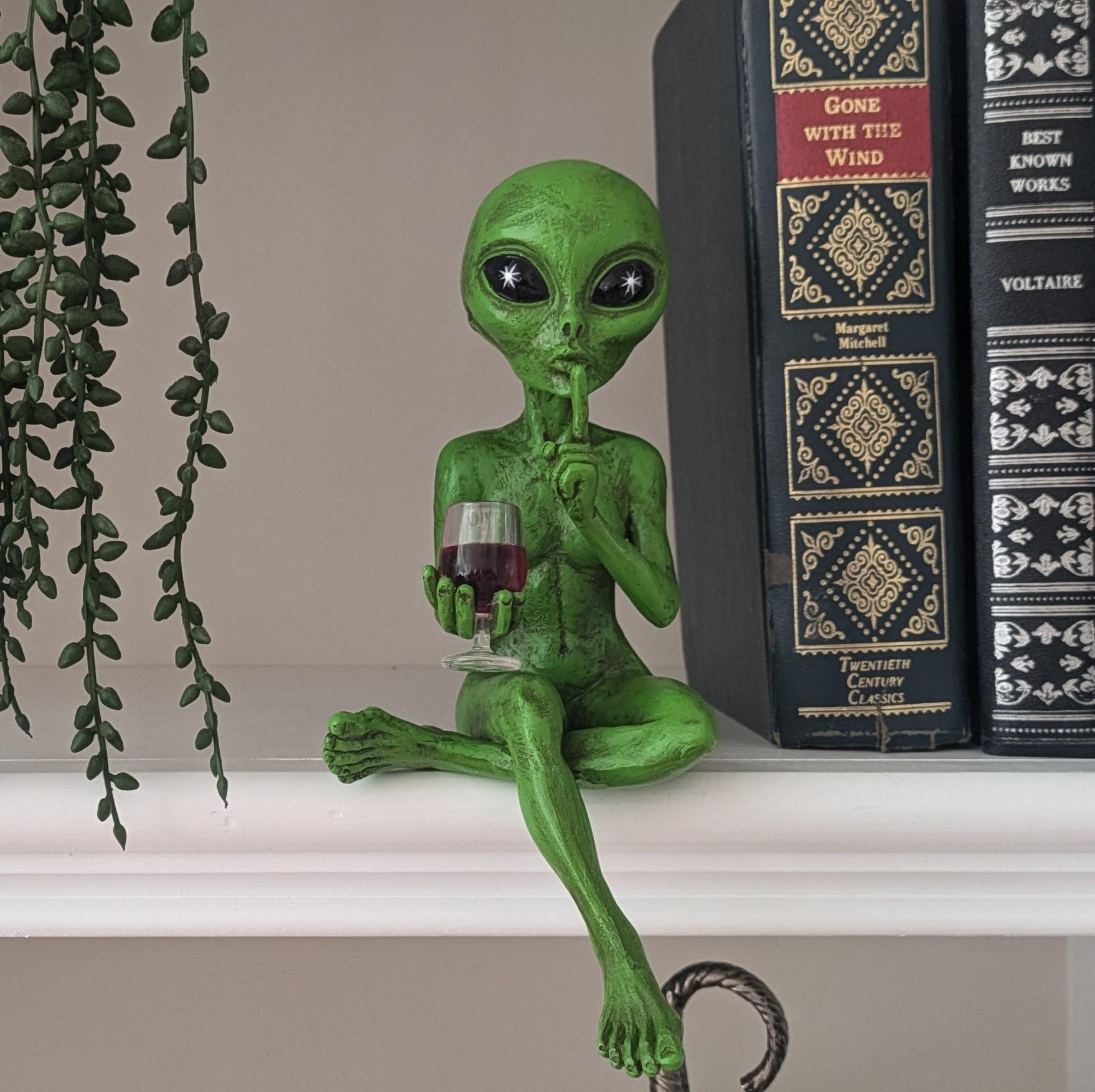Alien Invasion “party Aliens” Wine Drinking Female and Beer Drinking ...