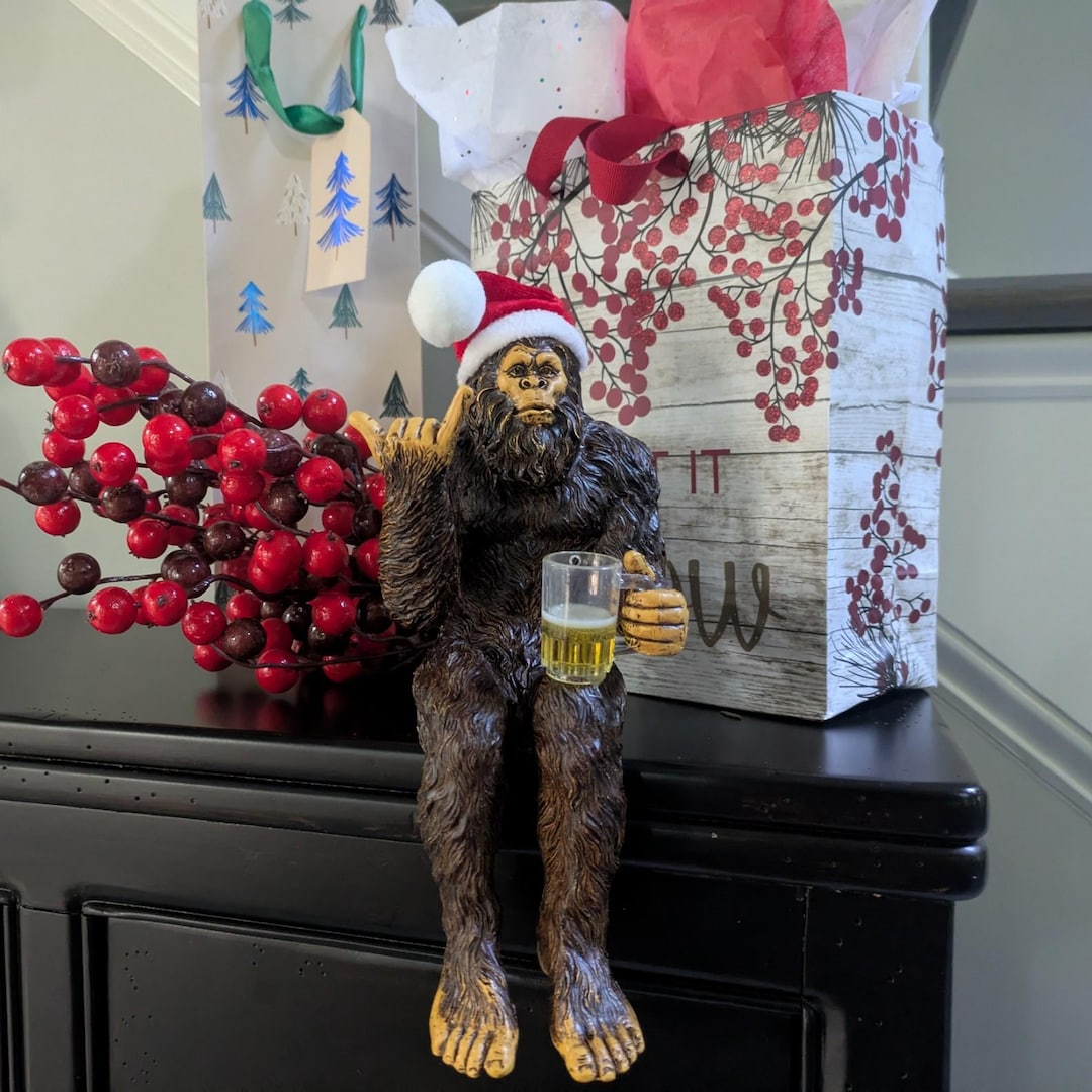 Christmas Party Bigfoot Male Hang Loose Beer Drinking Decorative ...