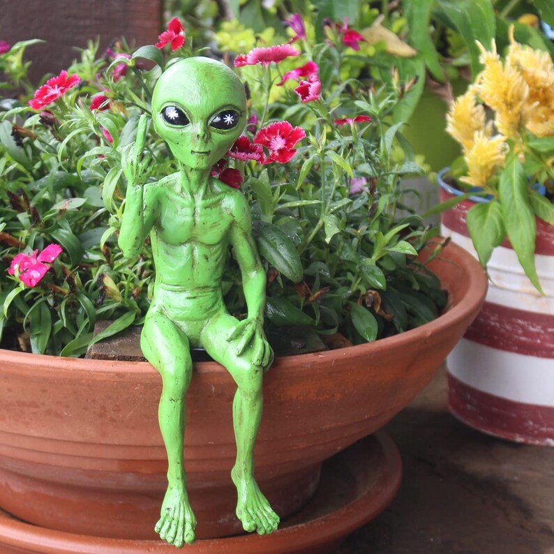 Rude Alien Statue flipping the Bird 10 H Shelf Sitter - Etsy
