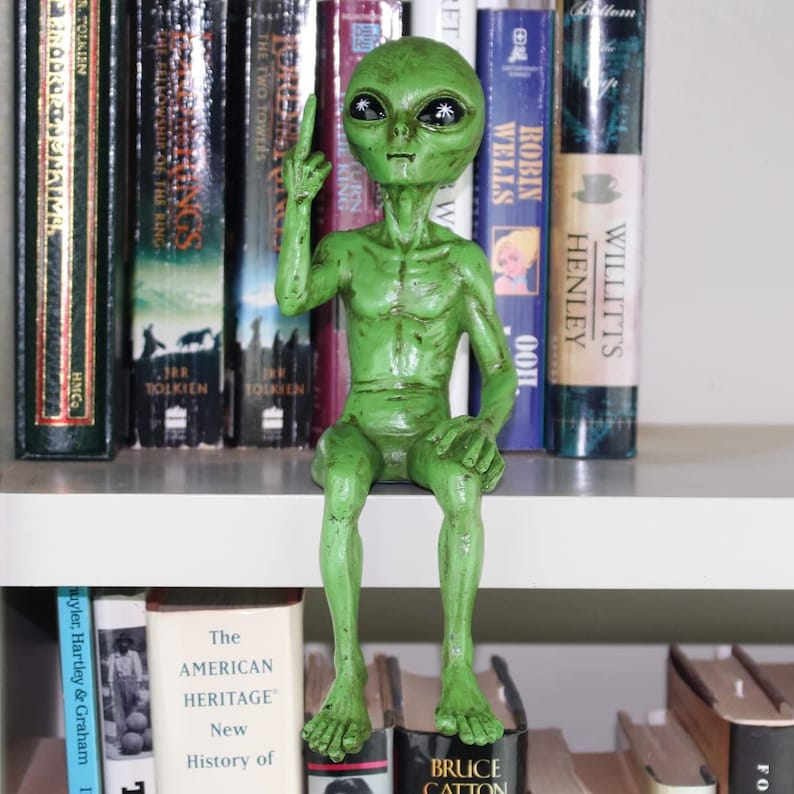 Rude Alien Statue flipping the Bird 10 H Shelf Sitter - Etsy