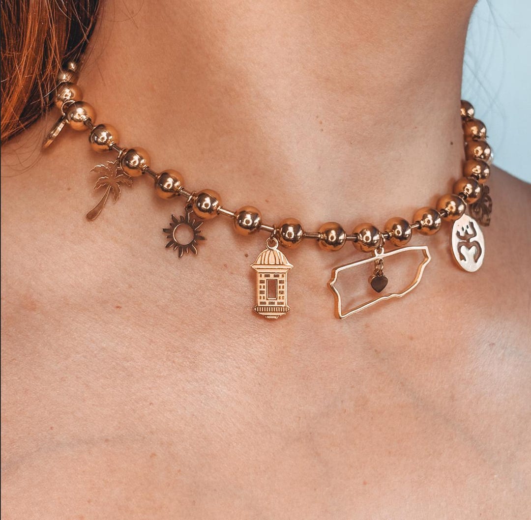 Collar Con Iconos De Puerto Rico Nostalgia 100x35 - Etsy