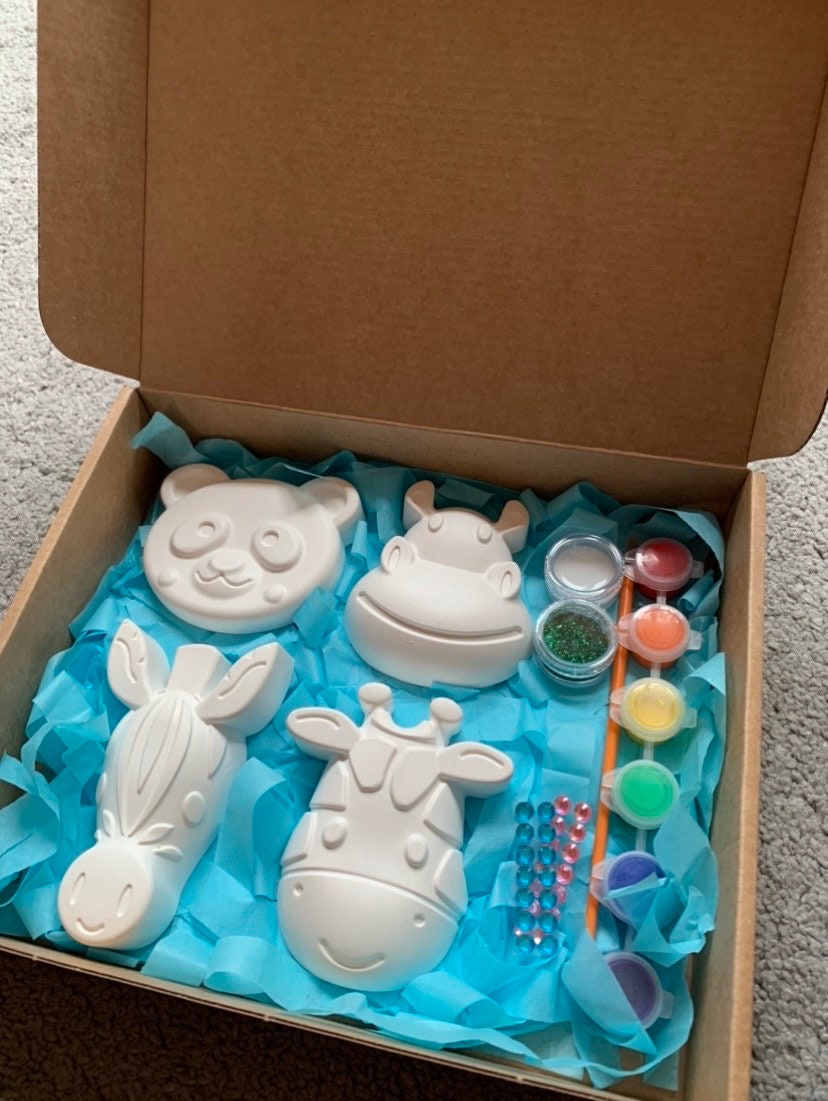 Safari Animals Craft Kit-gift Set Party Favours-paint Set-kids - Etsy