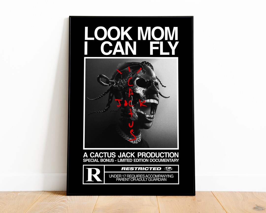 Travis Scott Poster Look Mom I Can Fly Poster La Flame Etsy