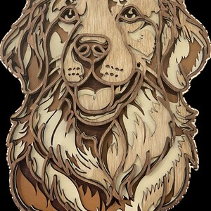 5 Layered Wooden Golden Retriever - Etsy