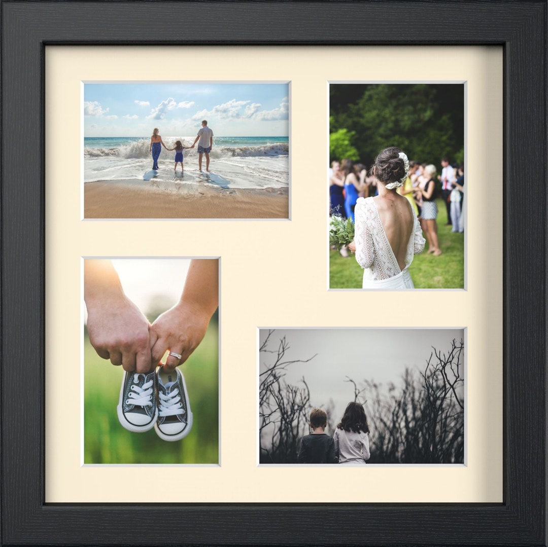 Modern Multi Photo Frame: 4-image Collage With Ivory Mount - Etsy