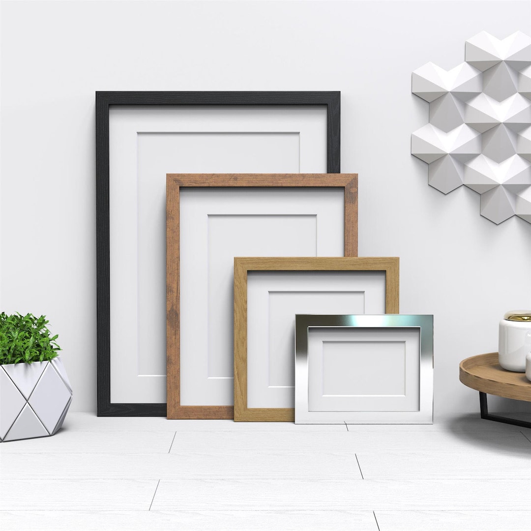 Sleek Photo Picture Frames With White Mount: Square & Landscape - Etsy UK