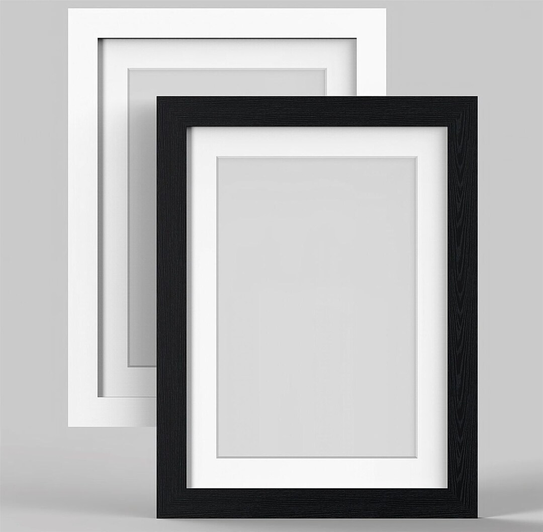 Black or White Modern Photo Picture Frames With Black, White or Ivory ...
