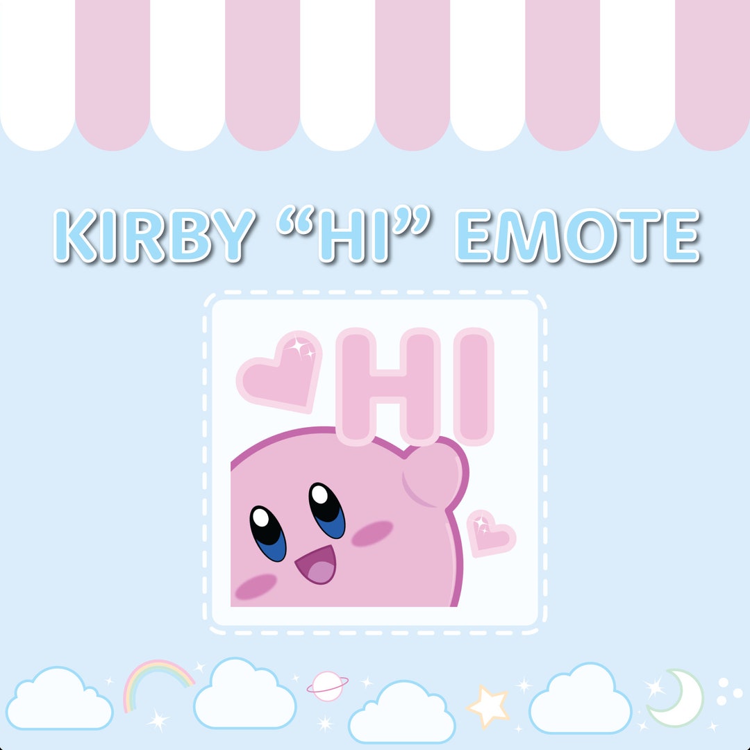 Cute Kirby hi Emote for Twitch Youtube Discord Ready to Use Easy ...