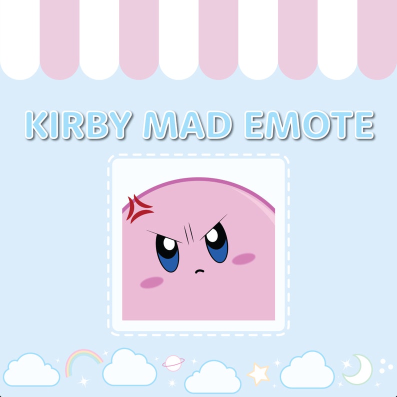 Cute Kirby angry Emote for Twitch Youtube Discord Ready to Use Easy ...
