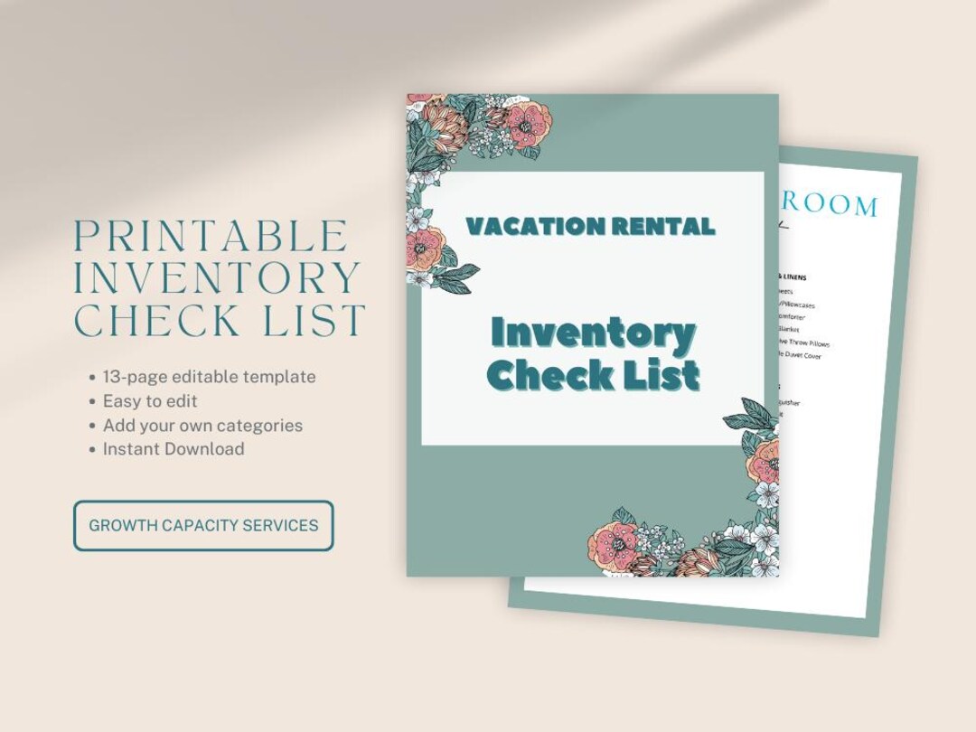 Vacation Rental Inventory List - Etsy