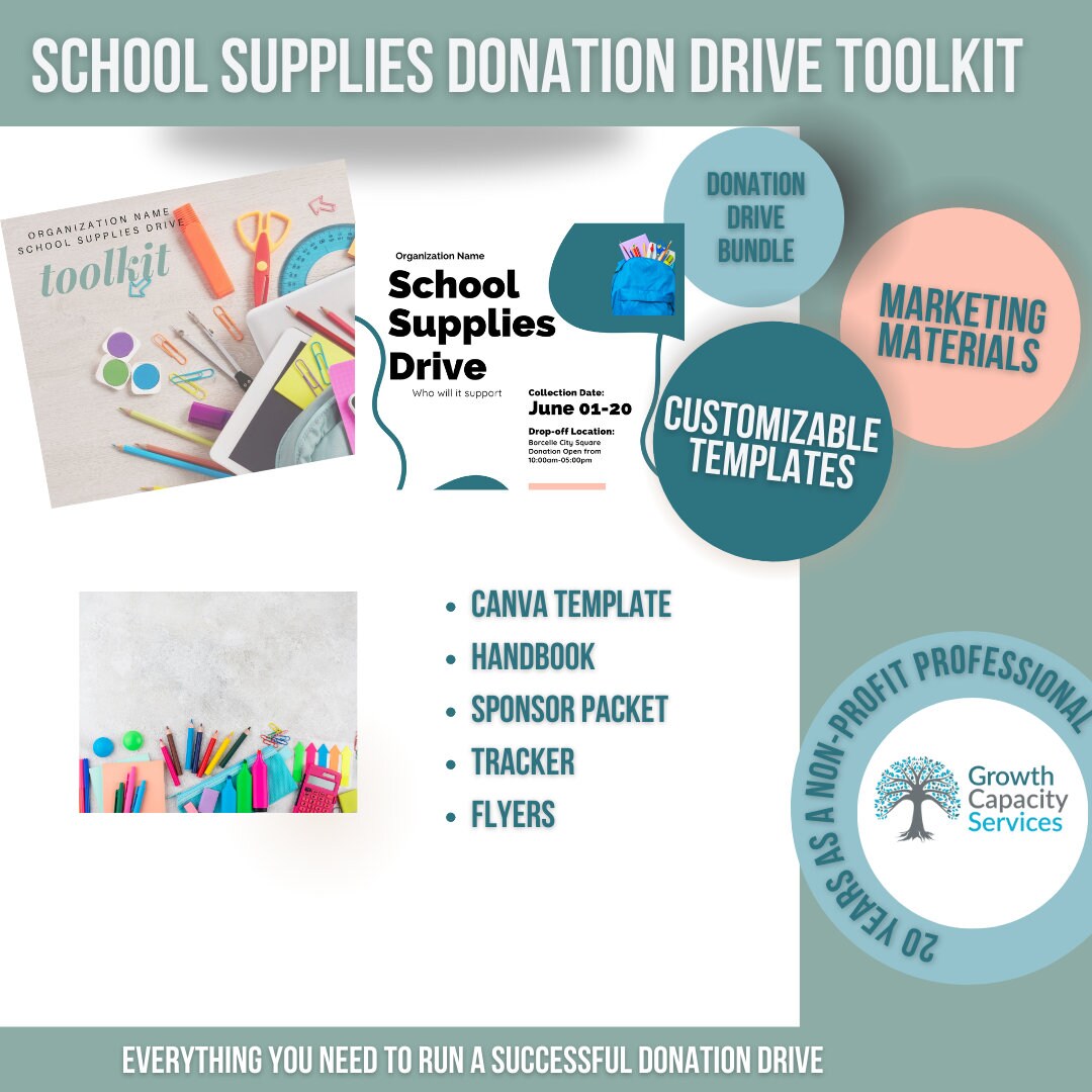 School Supplies Donation Drive Bundle - Etsy