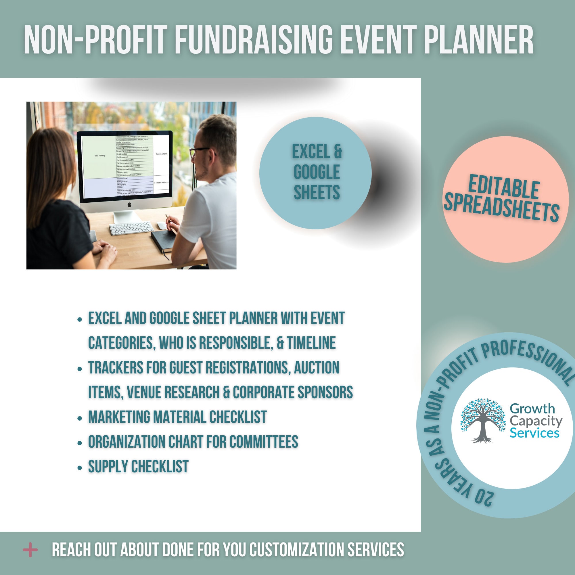 Non-profit Fundraising Event Planner Editable Template - Etsy