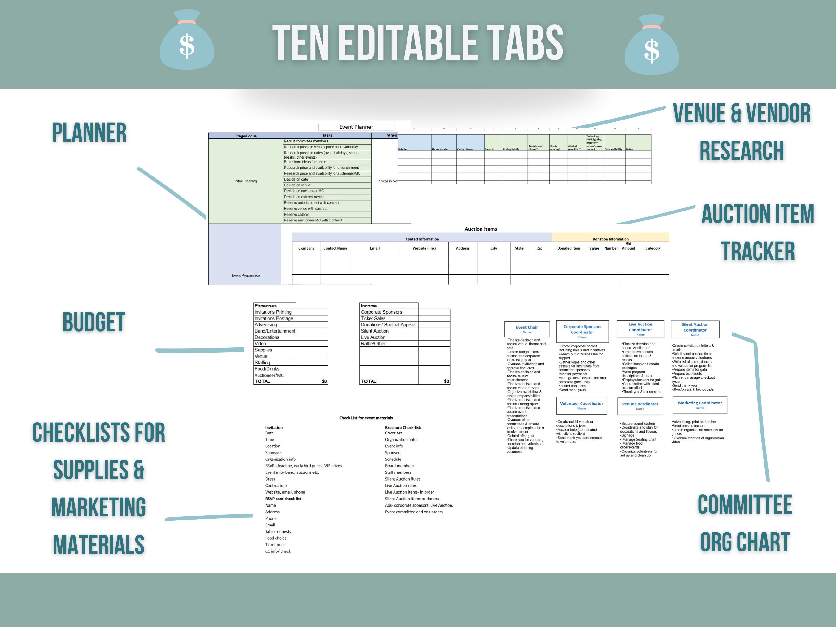 Non-profit Fundraising Event Planner Editable Template - Etsy