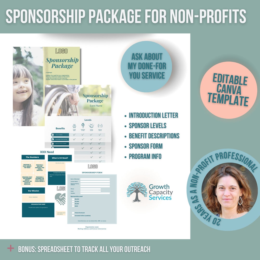 Non-profit Corporate Sponsorship Package Template for Fundraising ...