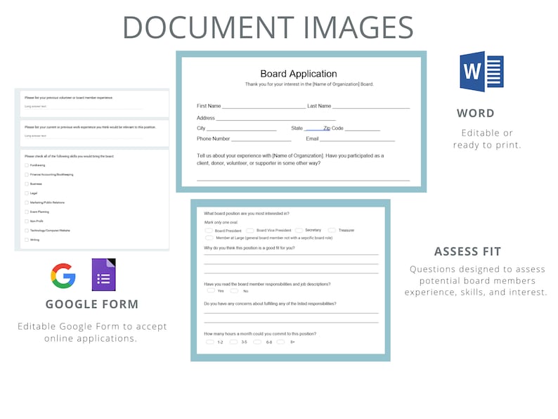 Non Profit Board Member Application Template - Etsy