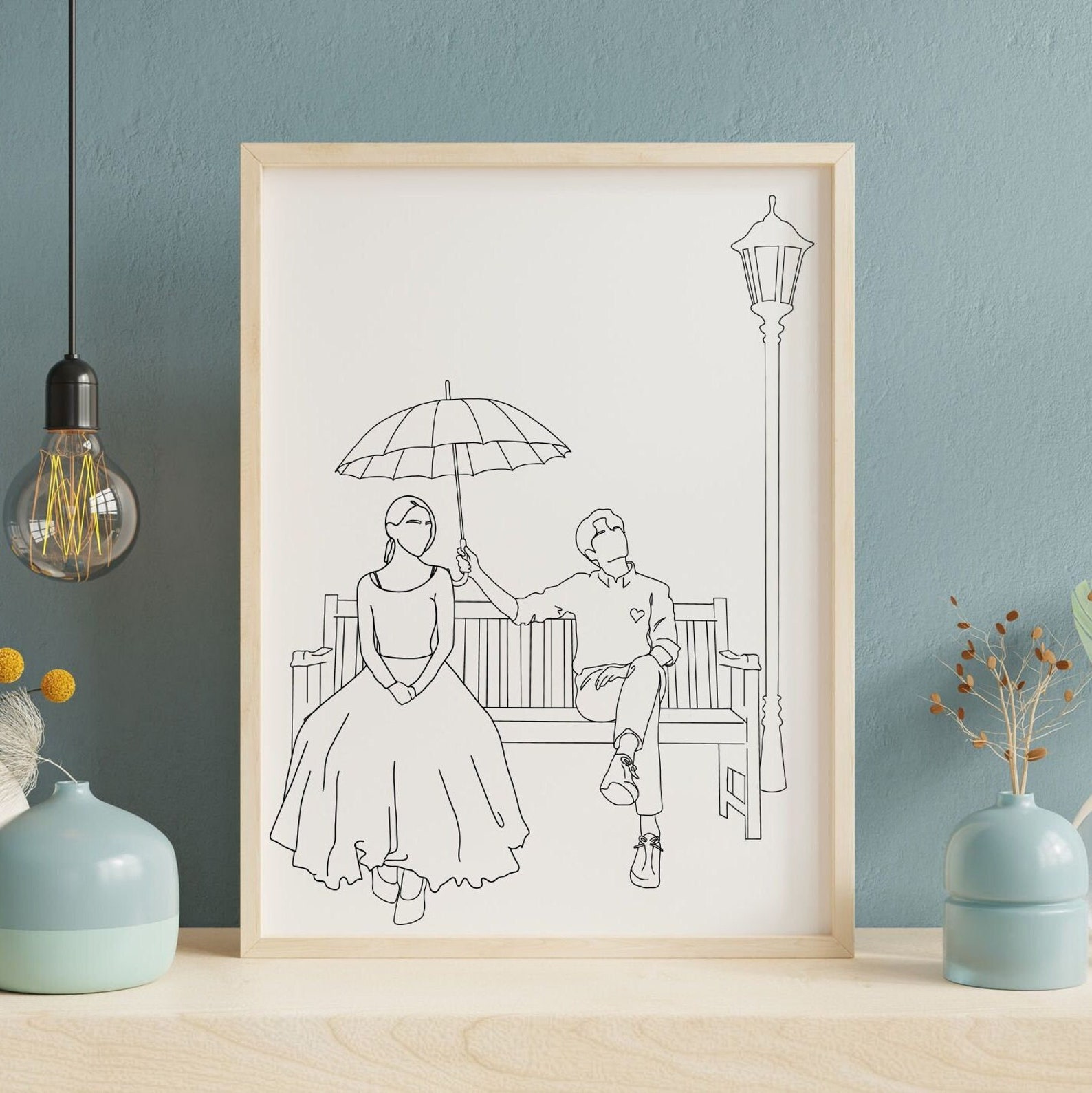 Custom Line Drawing Minimalist Portrait Single Line Art - Etsy